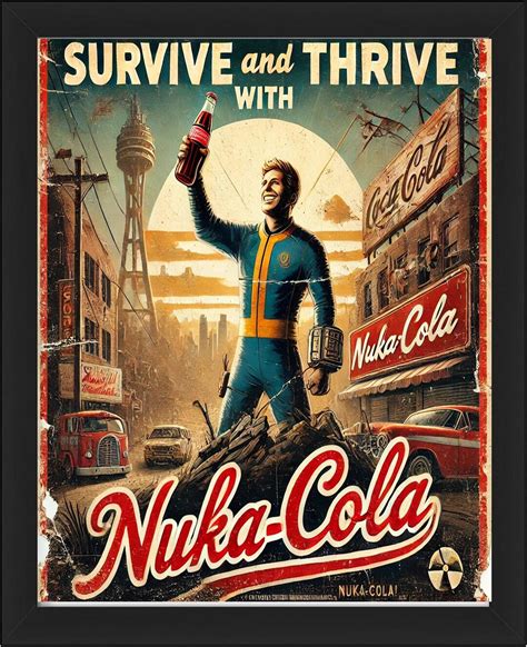 Fallout Nuka Cola Retro Wall Poster Weathered Vintage Gaming Decor
