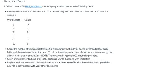 Answered File Input And Output 10 Given The Text File Uah Sample