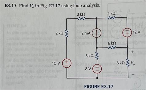 Solved E317 Find Vo In Fig E317 Using Loop Analysis