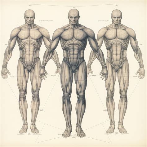 Premium Photo Human Body Pencil Drawing Showing Symmetrical Grid And