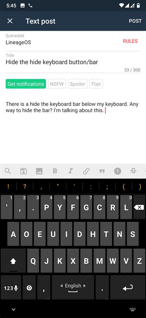 Hide The Hide Keyboard Buttonbar Lineageos