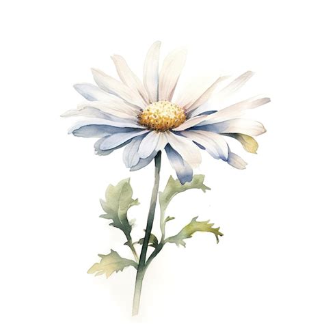 Premium Ai Image Daisy Flower Watercolor Painting