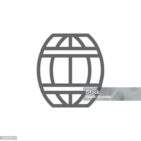 간단한 배럴 라인 아이콘입니다 기호와 기호 벡터 일러스트 레이 션 디자인 편집 가능한 선입니다 흰색 배경에 고립 0명에 대한 스톡 벡터 아트 및 기타 이미지 Istock