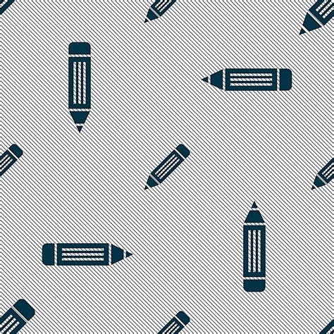Geometrically Textured Seamless Pattern Of Pen Icon Sign In Vector Format Vector Eps