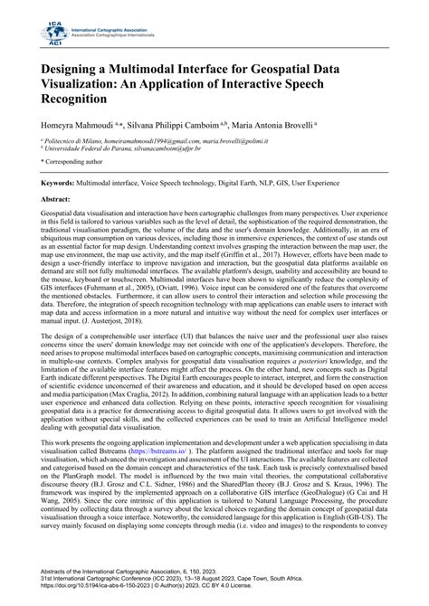 Pdf Designing A Multimodal Interface For Geospatial Data