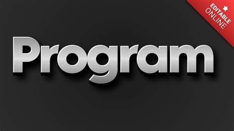 Program Metallic 3D Text Effect Generator