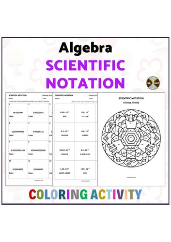 scientific notation coloring activity color by code teaching resources