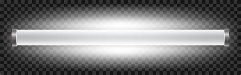 현실적인 밝은 3d 긴 발광 조명 램프 투명 한 배경에 격리 된 흰색 조명 형광 튜브벡터 네온에 대한 스톡 벡터 아트 및 기타 이미지 Istock