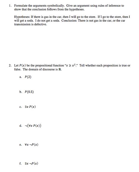 Solved Formulate The Arguments Symbolically Give An Chegg