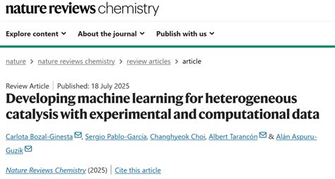机器学习 多相催化 Nature Reviews Chemistry 知乎