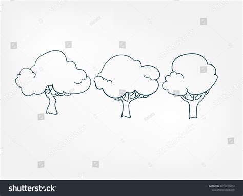 Trees Vector Doodle Design Elements Isolated Stock Vector Royalty Free Shutterstock