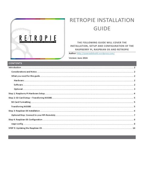 retropie guide pdf raspberry pi operating system