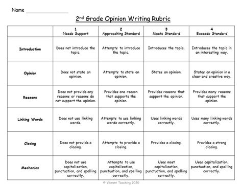 Writing Rubric Opinion At Winston Hetherington Blog