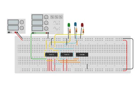 circuit design 3 bit counter using jk flip flop tinkercad