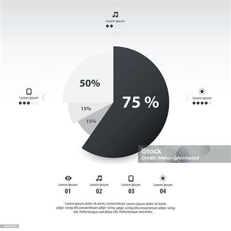 파이 차트 및 인포그래픽 형판 디자인식 검은색과 인명별 백색과 2015년에 대한 스톡 벡터 아트 및 기타 이미지 2015년 그래프 Istock