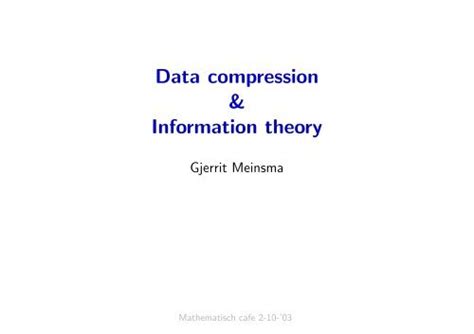 Data Compression Information Theory