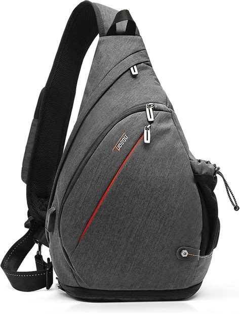 Tudequ Sling Bag For Men Crossbody Backpack 8 Pockets Sling