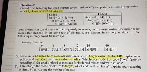 Solved How Did You Know Which Code Is Row Major Order And Chegg Com