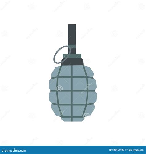 Icono Plano De La Granada De Mano Stock De Ilustración Ilustración De