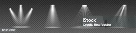 투명한 배경에 조명 효과 스포트라이트의 사실적인 벡터 그림입니다 무대 조명에 대한 스톡 벡터 아트 및 기타 이미지 무대 조명 무대 극장 무대 Istock