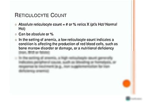 SOLUTION What Is Mch And Mchc Best Information For Medical Studypool