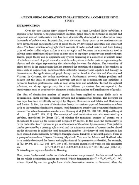 An Exploring Domination In Graph Theory A Comprehensive Study Pdf