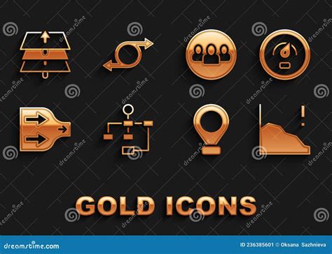 Set Hierarchy Organogram Chart Digital Speed Meter Financial Growth
