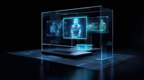 Premium Ai Image Hologram Of A Computer Monitor With Holographic 3d Display Capabilities Ai