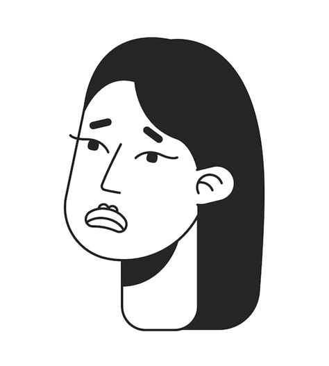 Premium Vector Lady Feeling Extremely Sad Monochromatic Flat Vector Character Head