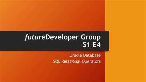 Sql Relational Operator Explained Youtube