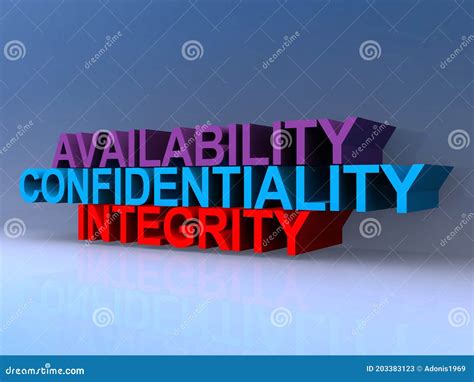 Availability Confidentiality Integrity On Blue Stock Illustration