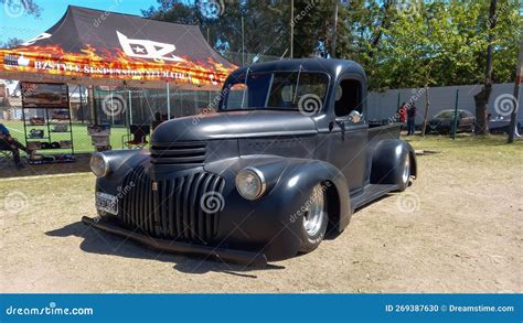 Old Black 1940s Chevrolet Chevy Ak Series Pickup Truck Custom Lowrider