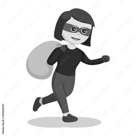 A Cartoon Thief Girl Smiling Stock Vector Image Art Alamy