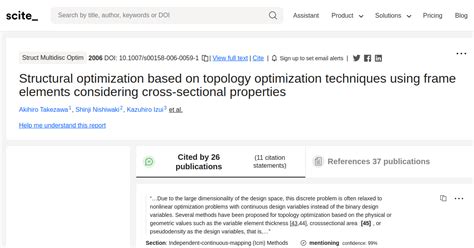 Citation Report Structural Optimization Based On Topology Optimization Techniques Using Frame