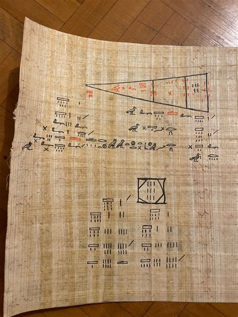 Mathematical Papyrus Problem 48 And 53 From The Rhind Etsy Canada Papyrus Paper Papyrus