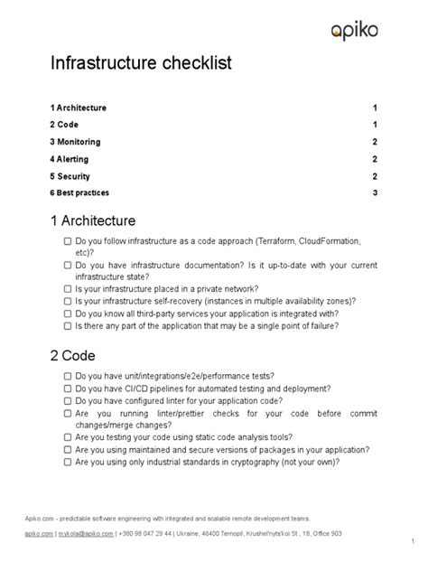 Infrastructure Audit Checklist Pdf Security Computer Security