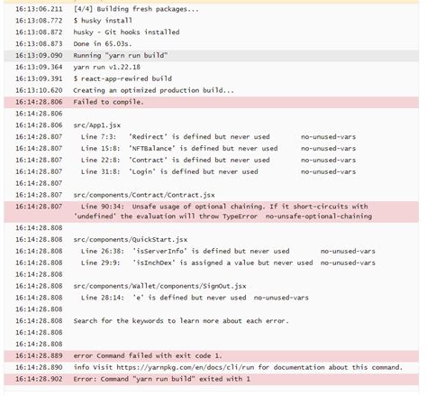 Error No Unsafe Optional Chaining · Issue 135 · Ethereum Boilerplateethereum Boilerplate · Github