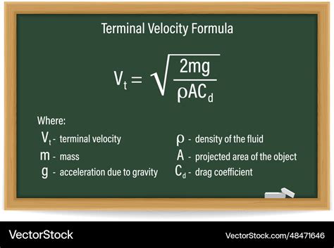 Terminal Velocity Formula Royalty Free Vector Image