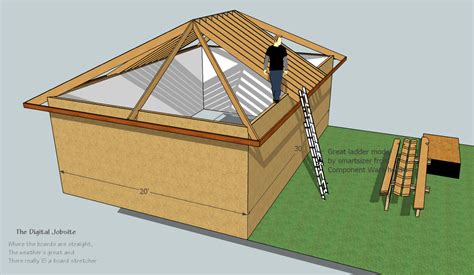 Model Measure Hip Roof Framing De Mystified By Modeling In SketchUp Fine Homebuilding