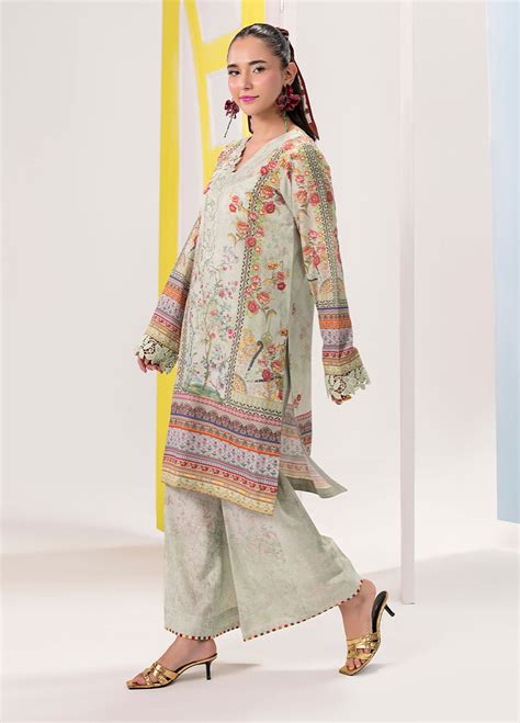 Sahane Pret Printed Poly Lawn 2 Piece Suit Me26006 Matcha Sanaulla Store