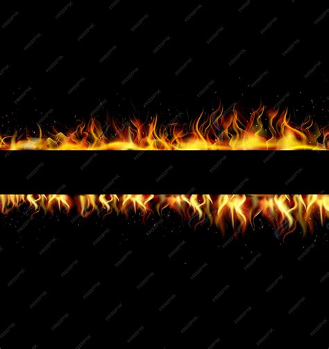 Llama De Fuego Sobre Fondo Negro Vector Premium