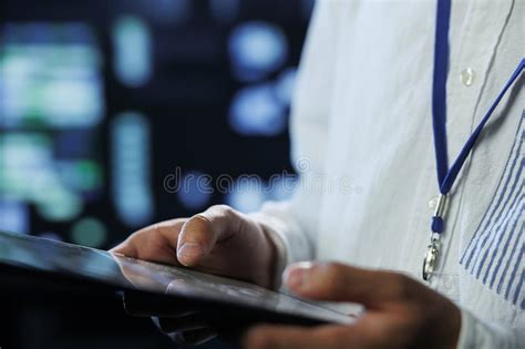 Employee Prevents Server System Overload Stock Image Image Of Device