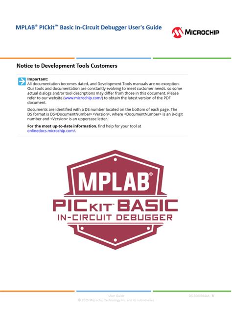 Mplab Pickit Basic In Circuit Debugger User Guide Ds50003844 Unlocked