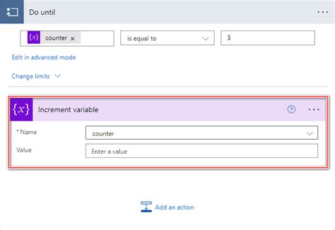 how to increment a variable with power automate