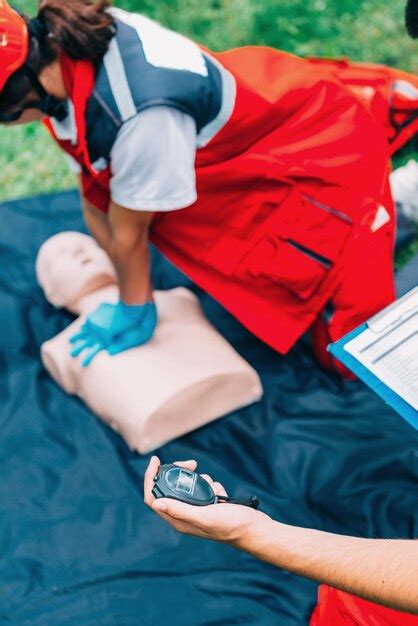 Premium Photo Cpr Practice On Cpr Dummy