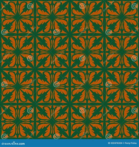 Simple Seamless Geometric Pattern Of Repeated Shapes With Green On Background Wallpaper Stock