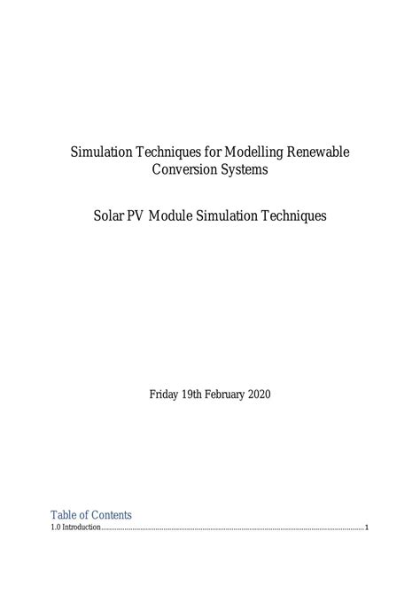Solar Pv Module Simulation Techniques B31gc Renewable Generation