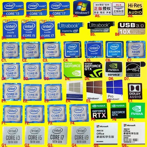 Suitable For Notebook Intel Computer Core Cpu Sticker Nvidia Graphics Card Label Mobile Phone