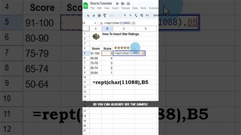 Learn How To Create A Star Rating In Google Sheets Shorts Blog Okuta