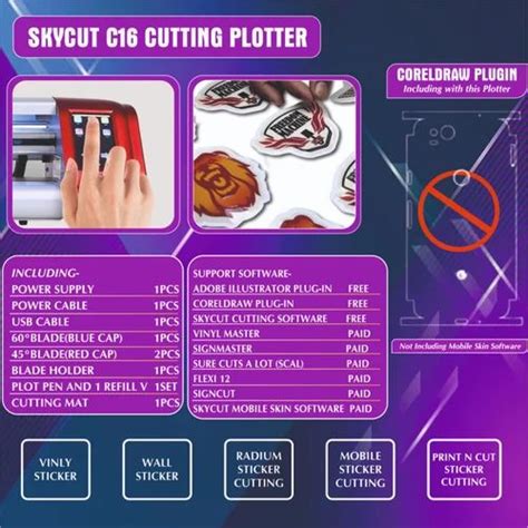 Vinyl Cutting Plotter Machine Skycut Mobile Film Software Vinyl Cutting Plotter Wholesaler
